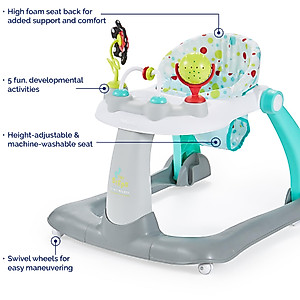 Kolcraft Tiny Steps 2-in-1 Infant & Baby Activity Walker - Seated or Walk-Behind, Jubliee