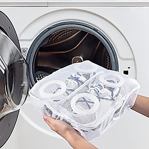 Yonchic 2-Piece Sneaker Washing Bag, Fabric Durable and Reusable Mesh Laundry Bags with Zipper, Travel Organization Bag (1 Large and 1 Medium)