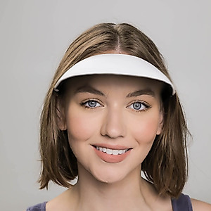 No Headache Women’s Sun Visor Round Brim Sun Visor Golf Visor Tennis Visor Pure White