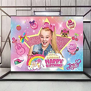 JoJo Birthday Party Supplies Pink Theme Birthday Party Decorations Backdrop for Kids Birthday Background Supplies Banners Baby Shower Cake Smash Studio Pictures Shoot Favors Christmas Decorations