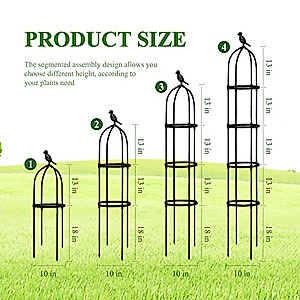Garden Trellis for Climbing Plants, 6ft Tall Tower Obelisk Garden Trellis for Plant Support, Rustproof Round Plant Support for Climbing Vines Flower Stands Vegetable Indoor Outdoor Potted Plant 1 Pack