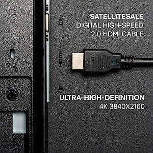 SatelliteSale Digital High-Speed 2.0 HDMI Cable 4K/60Hz 18Gbps PVC 2160p Black Cord Universal Wire 12 feet