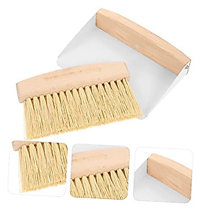 AUTSUPPL 1 Set Small Broom Dustpan Broom Convenient Mini Broom Espresso Portable Drawers Coffee Milkpowder Brush Mini Drawers for Desk Cleaning Supplies Car Clean Dust Pan White Beech