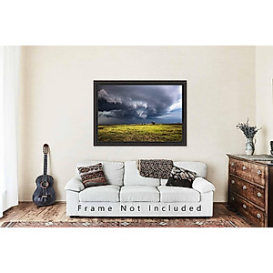 Storm Photography Print (Not Framed) Picture of Funnel Cloud Over Open Field on Stormy Spring Day in Oklahoma Tornado Wall Art Weather Decor (8" x 10")