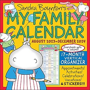 Sandra Boynton's My Family Calendar 17-Month 2023-2024 Family Wall Calendar