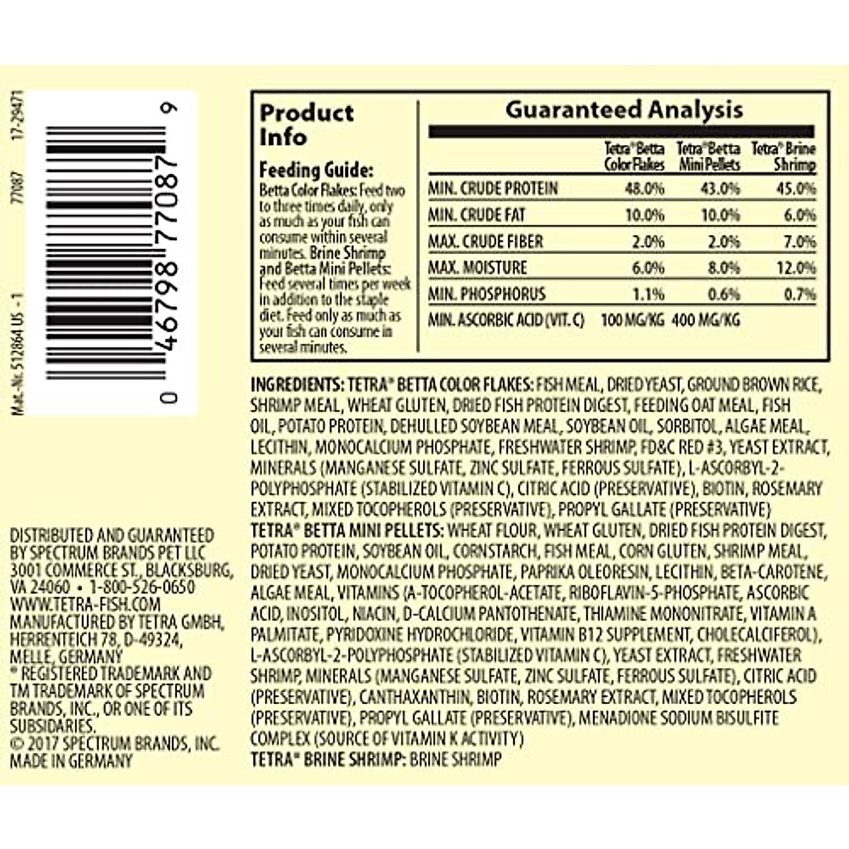 Tetra BettaMin Select-A-Food 1.34 Ounces, Fish Flakes, Variety Pack