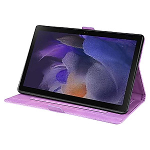 Tablet Bags Compatible with Samsung Galaxy Tab A8 10.5-Inch 2021 (SM-X200/X205/X207) Butterfly Embossed Folding Stand Protective Cover Shockproof PU Leather Flip Case Card Slot Tablet PC Case Tablet C