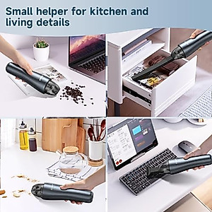 RUBOT Mini Vacuum, Cordless Handheld Vacuum Cleaner,7000Pa Powerful Suction,Portable Car Vacuum Rechargeable for Home/Car/Office-Misty Blue(P02)