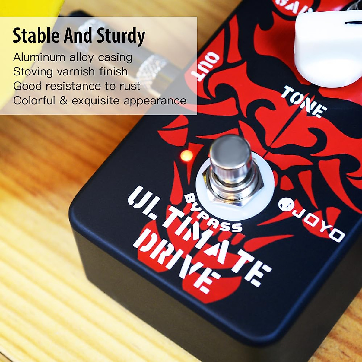 JOYO Overdrive Distortion Pedal Rich Bordering-on-Distortion Overdrive for Electric Guitar Effect - Bypass (Ultimate Drive JF-02)