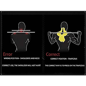 Barbell Pad Hip Thrust Pad Squat Pad Barbell Cushion BNR Foam Sponge High Density Rebound for Squat,Lunge,Weight Lifting Comfort Protection of Shoulders,Neck,Back,Crotch Suitable for Gym Standard Olympic Barbell Black