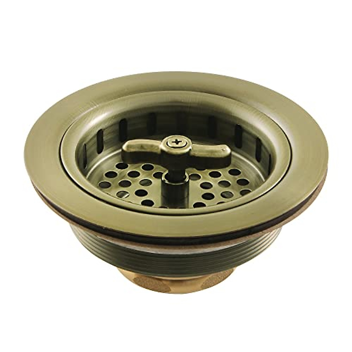 Gourmet Scape K212AB Kingston Tacoma Spin and Seal Sink Basket Strainer, Antique Brass