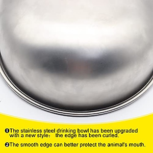 Stainless Steel Automatic Livestock Waterer Dog Waterer Bowl Upgraded Bottom Drain Hole With Water Hose (3/4'') and Float Valve and Two Expansion Screws, for Cattle Horse Goat Sheep Animals Pet