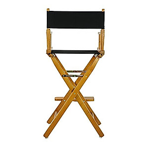Casual Home 30" Director's Chair Honey Oak Frame-with Black Canvas, Bar Height