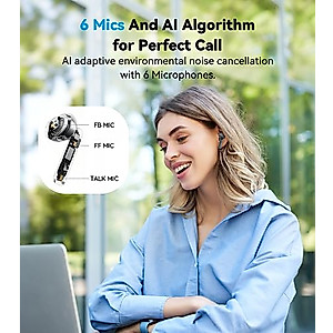 Edifier W320TN Adaptive Active Noise Cancelling Earbuds, LDAC & Hi-Res Audio Wireless, 6 Microphones AI Call Noise Cancellation, in-Ear Detection, App Control, Fast Charge, IP54, Bluetooth 5.3 - Gray