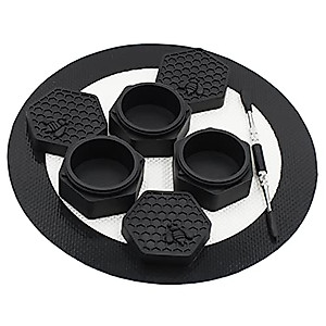 KUVIS 26ml Hexagon Silicone Container Non-stick Honeybee Jars with 7.87" Round Mat and Carving Tool (F)