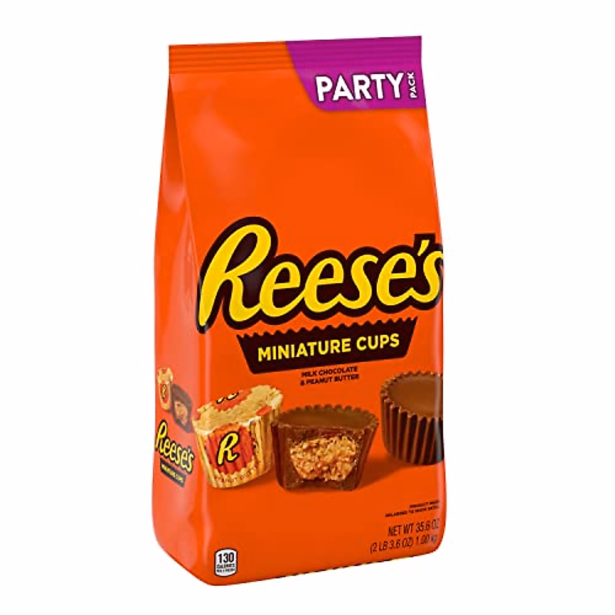 REESE'S Miniatures Milk Chocolate and Peanut Butter Bite Size, Gluten Free, Individually Wrapped Cups Candy Bulk Party Pack, 35.6 oz
