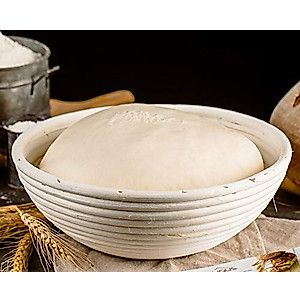 9 inch Round Bread Banneton Proofing Basket & Liner SUGUS HOUSE Brotform Dough Rising Rattan Handmade rattan bowl - Perfect For Artisan