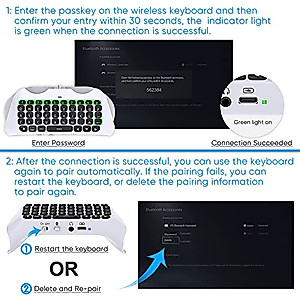 Klipdasse Wireless Keyboard for PS5 Controller, Bluetooth 3.0 Mini Chatpad Message Game Keyboard Keypad Built-in Speaker with 3.5mm Audio Jack for Messaging and Gaming Live Chat, for Playstation 5