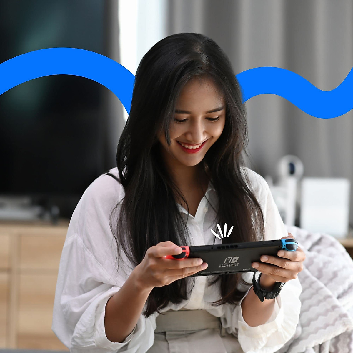 Ocushield Anti Blue Light Tempered Glass Screen Protector for Nintendo Switch Console - Protect Kids Eyes from Strain and Fatigue