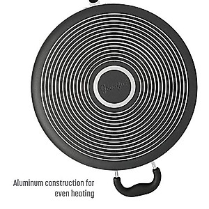 Goodful Aluminum Non-Stick Sauté Pan Jumbo Cooker with Helper Handle and Tempered Glass Steam Vented Lid, Made Without PFOA, Dishwasher Safe, 5-Quart, Charcoal Gray