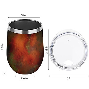 silichee 20 Oz Stainless Steel Wine Tumbler with Lid Copper Patina Reddish Metal Background Insulated Tumblers Vacuum Coffee Mugs for Hot and Cold Drinks,Coffee,Wine