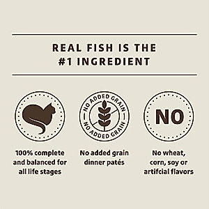 Amazon Brand - Wonder Bound Wet Cat Food, Pate, No Added Grain, Variety Pack (Cod, Sole & Shrimp, Salmon, White Fish & Tuna), 3 ounce (Pack of 24)