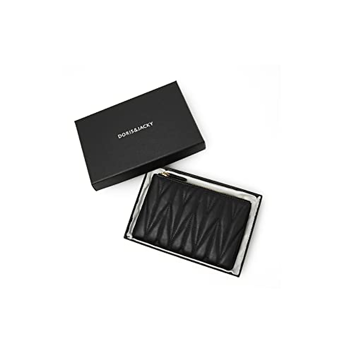 Soft Lambskin Leather Coin Purse Small Quilted RFID Blocking Top Zipper Wallet With Key Chain…