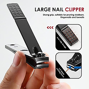 Manicure Set Nail Clipper set Stainless Steel Professional Pedicure kit for thick Toenail & Fingernails Vibrissa Scissor Eyebrow Cutter File Grooming Kit Gift for Men Women with Exquisite Case(Blue)