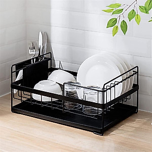 Plate Rack Draining Dish Rack Kitchen Storage Organizer Dish Drainer Drying Rack Kitchen Sink Holder Tray For Plates Bowl Shelf Pan Plate Holder (Color : White)