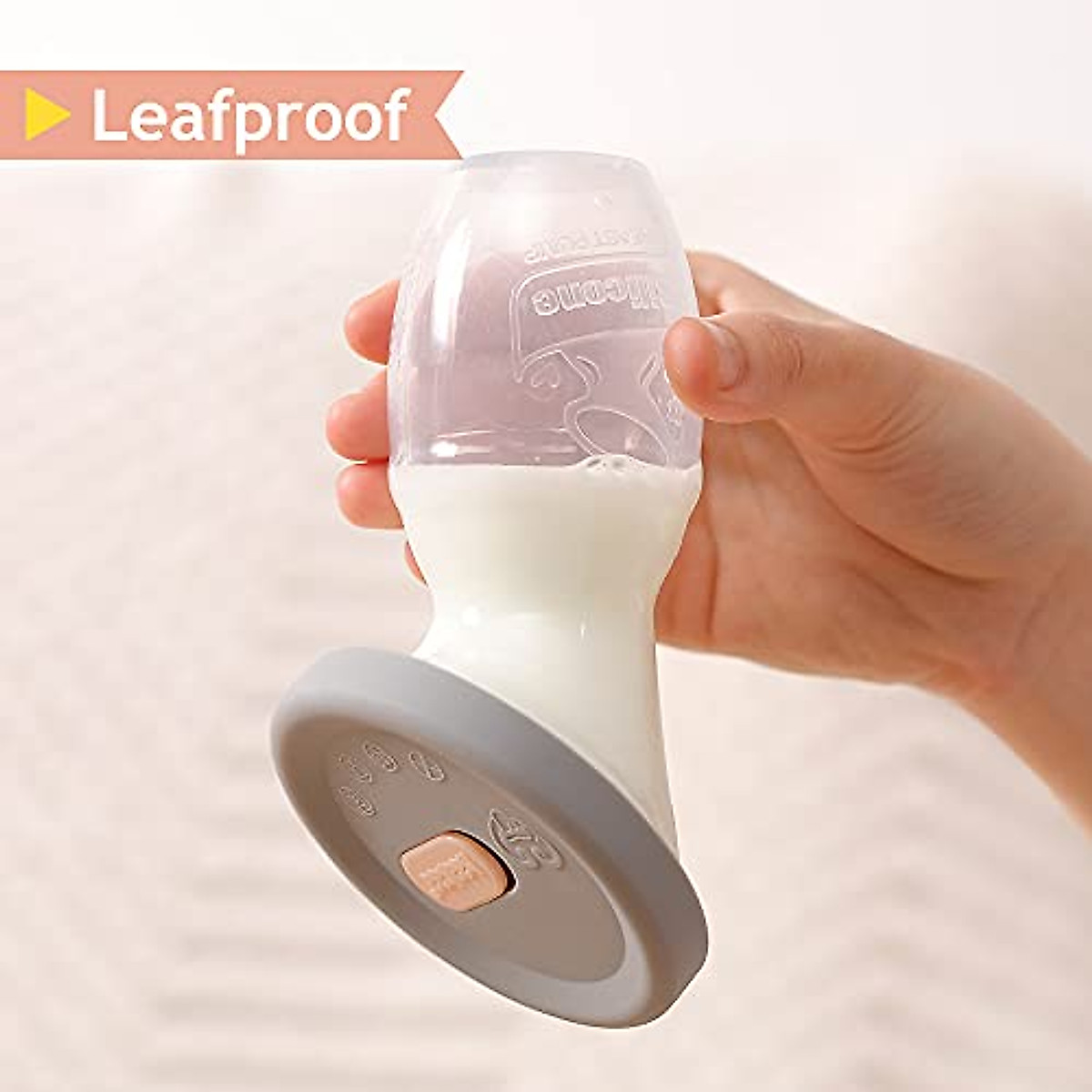 haakaa Manual Breast Pump Breastfeeding Pump 4oz/100ml+Lid Food Grade Silicone Bundle with Ladybug Silicone Milk Collector 2pk