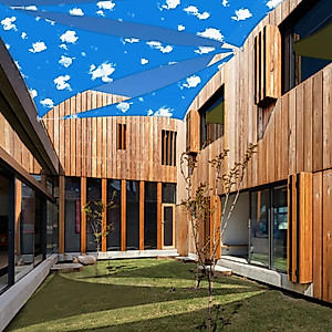 COARBOR 12' x 12' x 12' Sun Shade Sail Waterproof Triangle Canopy Cover Shade Cover Awning for Pergola Carport Awning Patio Yard Garden-Sky Blue