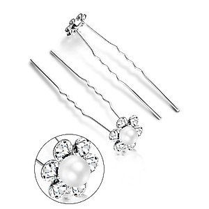 Unittype 40 Pack Bridal Wedding Hair Pins Rhinestone Hair Clips Accessories for Women and Girls