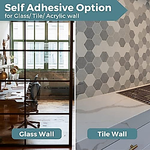 HOWTOOL Wall Mounted Coat Hook Rack with 3 Self-Adhesive Tri Hooks - Perfect for Hanging Coats Hats Towels & Purses