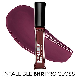 L’Oréal Paris Makeup Infallible 8 Hour Hydrating Lip Gloss, Raisin, 0.21 Fl Oz