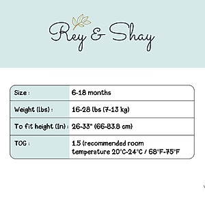 Rey & Shay Sleep Sacks - 100% Cotton Super Soft Baby Wearable Sleeping Bag, 6-18 Month, 1.5 TOG. (Green Koala)