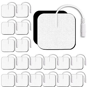 Anrlafie TENS Unit Replacement Pads TENS Unit Pads SM Electrodes Pads 2x2”20 Pcs Reusable Self-Adhesive Electrodes Pads,Compatible with AUVON TENS 7000 TENS Unit Replacement Pads Muscle Stimultaion