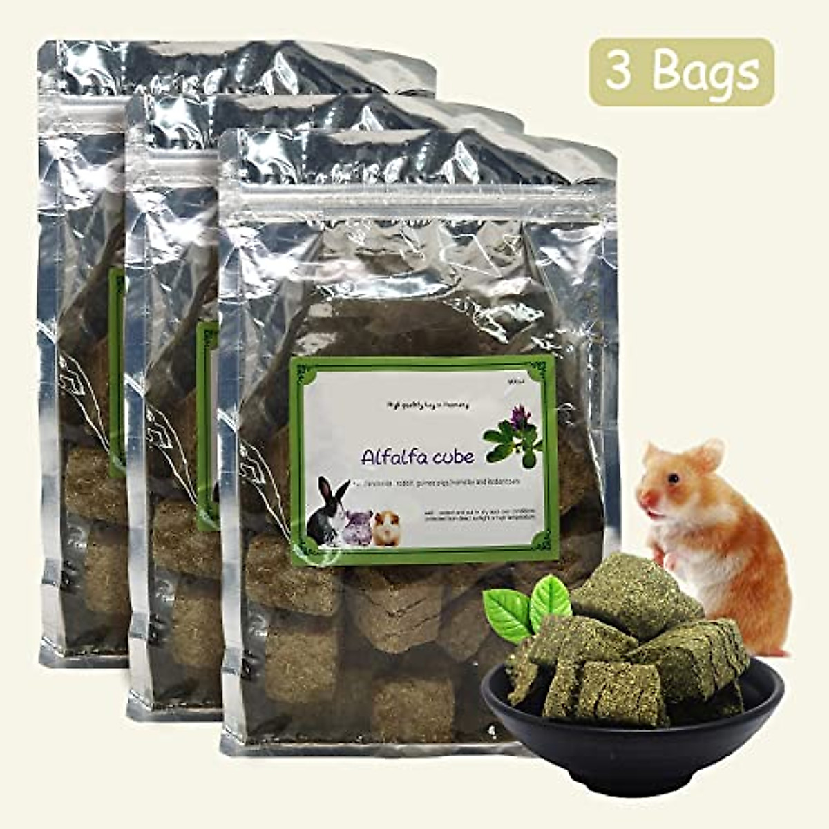 Hamiledyi Natural Timothy Hay Blocks 3.31 Ib Rabbit Chew Grass Brick Toy Guinea Pig Hay Cake Rabbit Hamster Chinchilla Squirrel and Other Rodents Molar Snacks