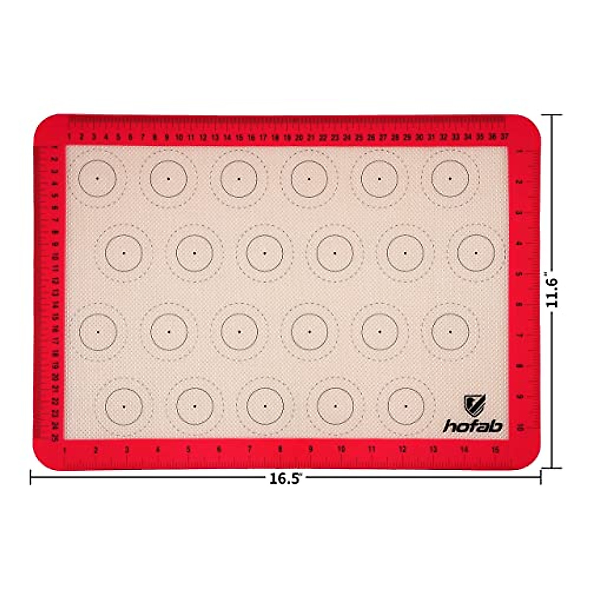 hofab 2PCS Silicone Baking Mat, Non-stick Reusable Baking Mat for Macarons/Pastries/Cookies-(1 Macaron Silicone Mat 1 Unpatterned Silicone Mat)11.6"x16.5"