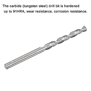 uxcell Solid Carbide Twist Drill Bits 3mm, Metric Left Hand Spiral Flutes Straight Shank Tungsten Steel Drilling Tool for Stainless Steel Alloy Metal, 2pcs