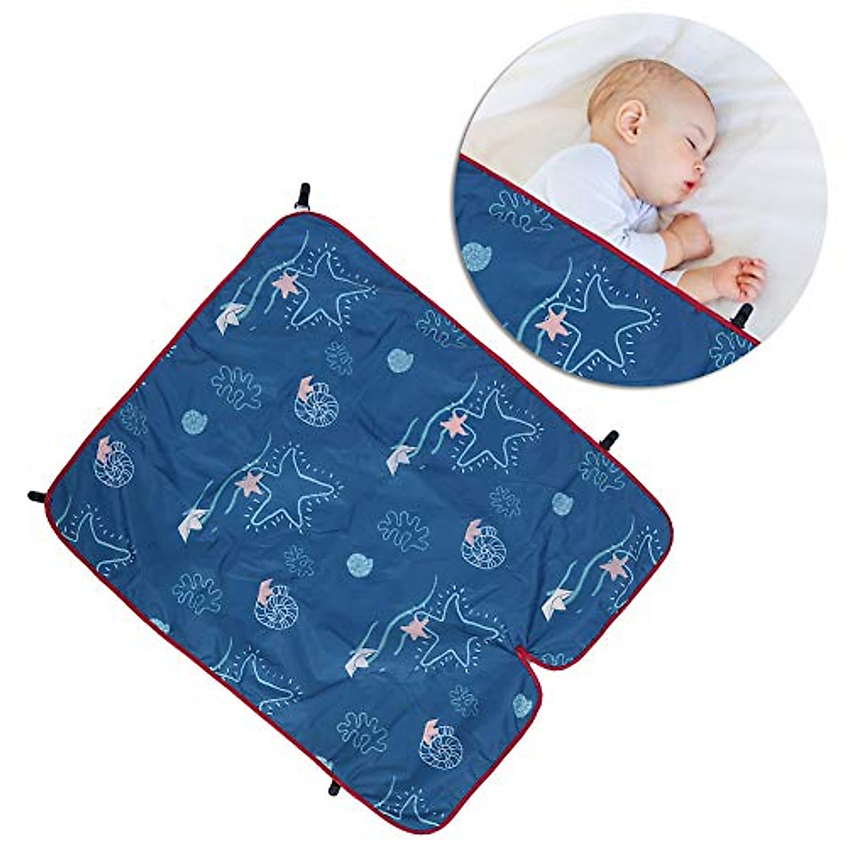 Baby Windproof Stroller Blanket Multifunctional Infant Rainproof Blanket Pram Stroller Polyster Warm Cover for Newborn Baby(85 * 64cm-Tropical)