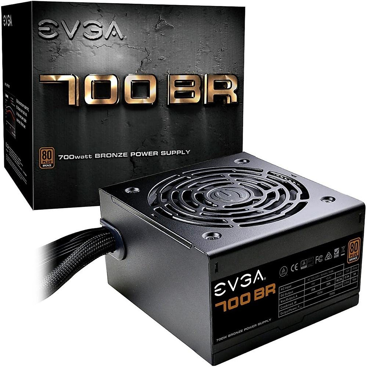 EVGA 700 BR, 80+ Bronze 700W, 3 Year Warranty, Power Supply 100- BR-0700-K1 100-BR-0700-K1