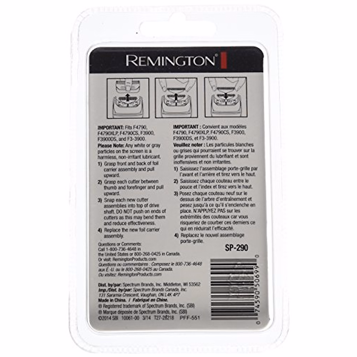 Remington SP290 Replacement Screen and Blades for Series 4 Foil Shavers, Black