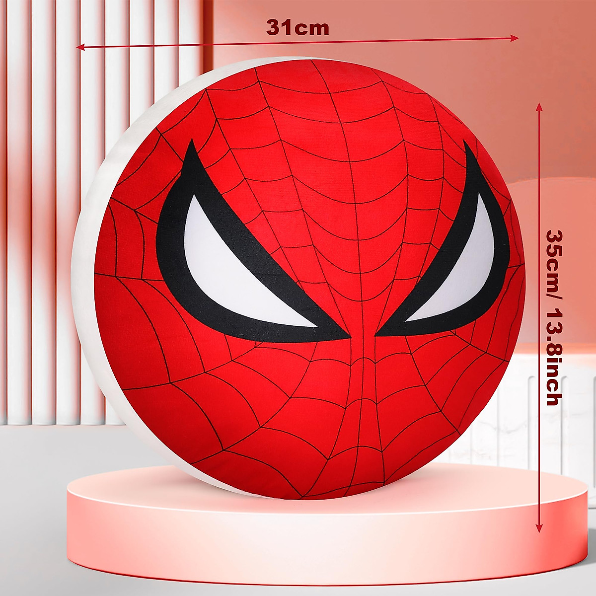 13.8 Inch Spider Plush Pillow - Super Soft Spidey Plush Stuffed Animal Toy for Movie Hero Fans, for Kids' Plush Toy Pillows, Stuffed Figure Doll for Kids & Adults with Birthday Christmas