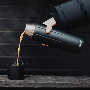 SIGG - Obsidian Insulated Water Bottle - Thermo Flask with Cup - Leakproof - Lightweight - BPA Free - 18/8 Stainless Steel - 37 Oz