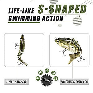 TRUSCEND Fishing Lures for Bass Trout Multi Jointed Swimbait Slow Sinking Bionic Swimming Lures Freshwater Saltwater Lifelike Bass Pike Lures