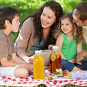 Moretoes 5pcs 32oz Glass Milk Bottles with Lids Glass Juice Bottles Reusable Clear Containers for Milk Juice Milkshake Honey Jam