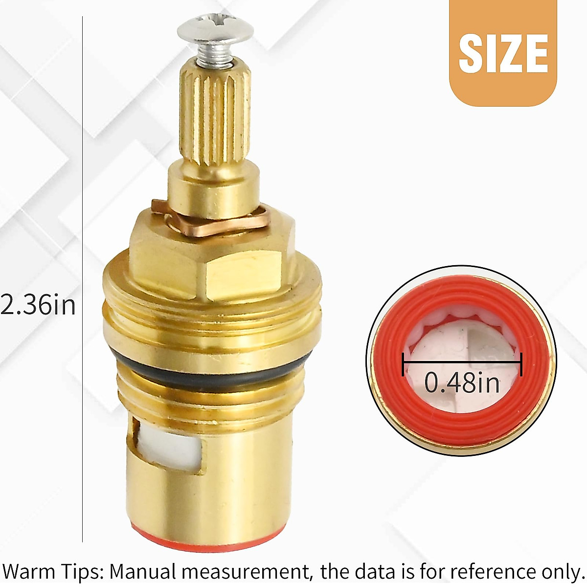 UOIENRT 45882000 Hot Right Stop Ceramic Cartridge, Replacement for Kitchen and Lavatory Models and 1/2-Inch Wall Mount Valves, Replaces 45882000