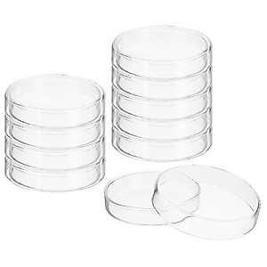PATIKIL 90mm High Borosilicate Glass Petri Dishes with Lids, 10 Pack Petri Plates Tissue Culture Plate for Lab Science Experiment, Clear