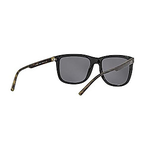 A|X ARMANI EXCHANGE Men's AX4070S Square Sunglasses, Black/Grey Polarized, 57 mm