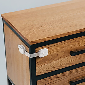 PUREVACY 6 Pack Child Safety Strap Locks. Child Locks for Cabinets No Drilling. Sticky Child Safety Drawer Locks Baby Proofing. Refrigerator Strap Lock for Kitchen